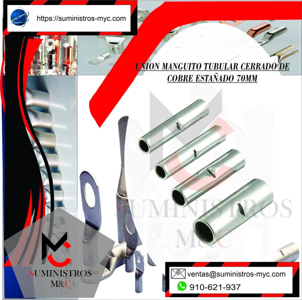 TERMINAL UNION MANGUITO TUBULAR CERRADO DE 70MM2 - Suministros M&C