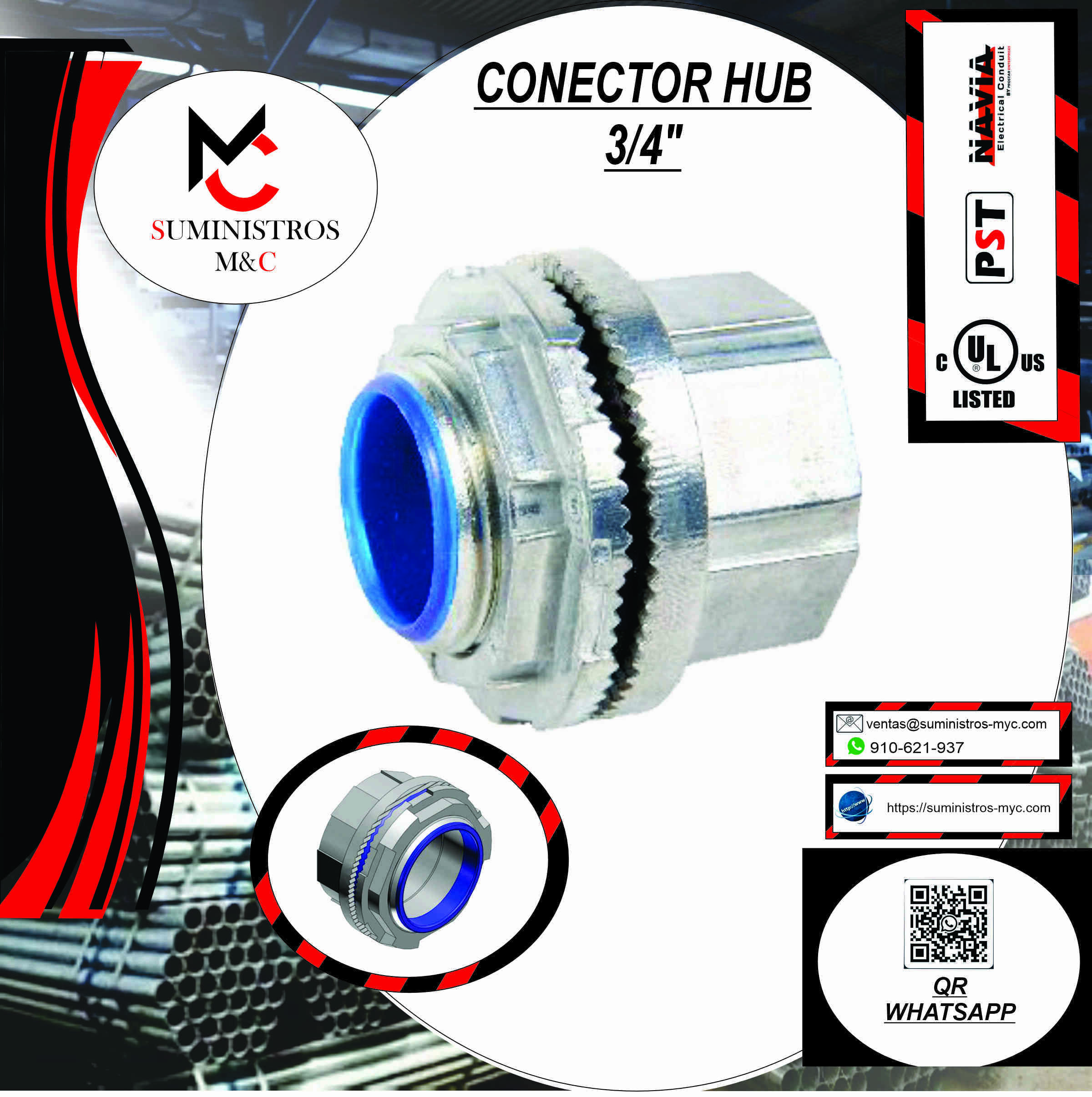 CONECTOR HUB MYERS 3/4" - Suministros M&C